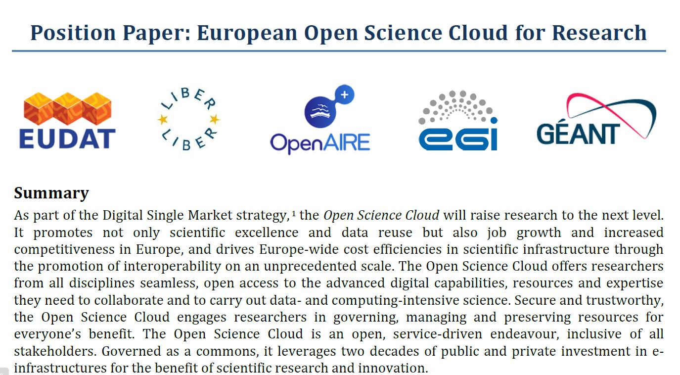 The European Open Science Cloud for Research - EGI