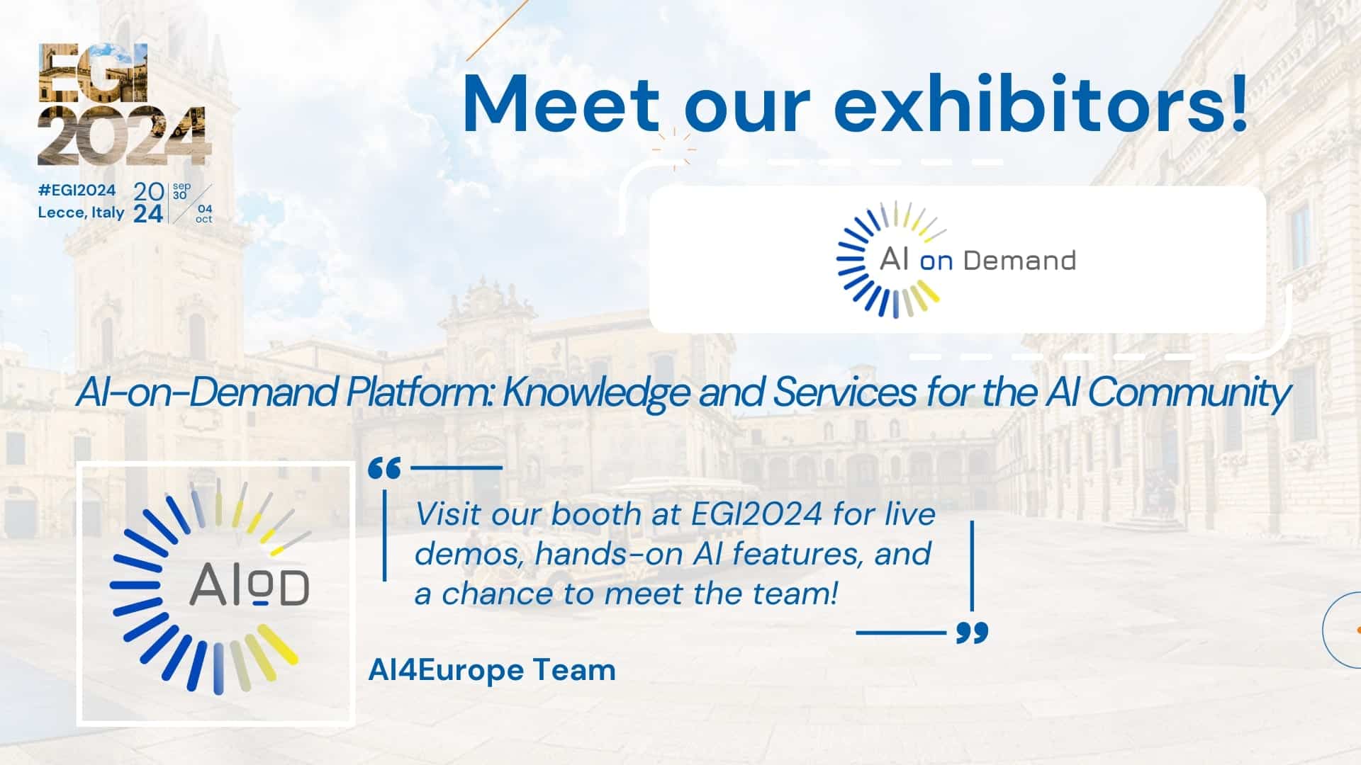Meet the EGI2024 Exhibitors: AI-on-Demand Platform - EGI